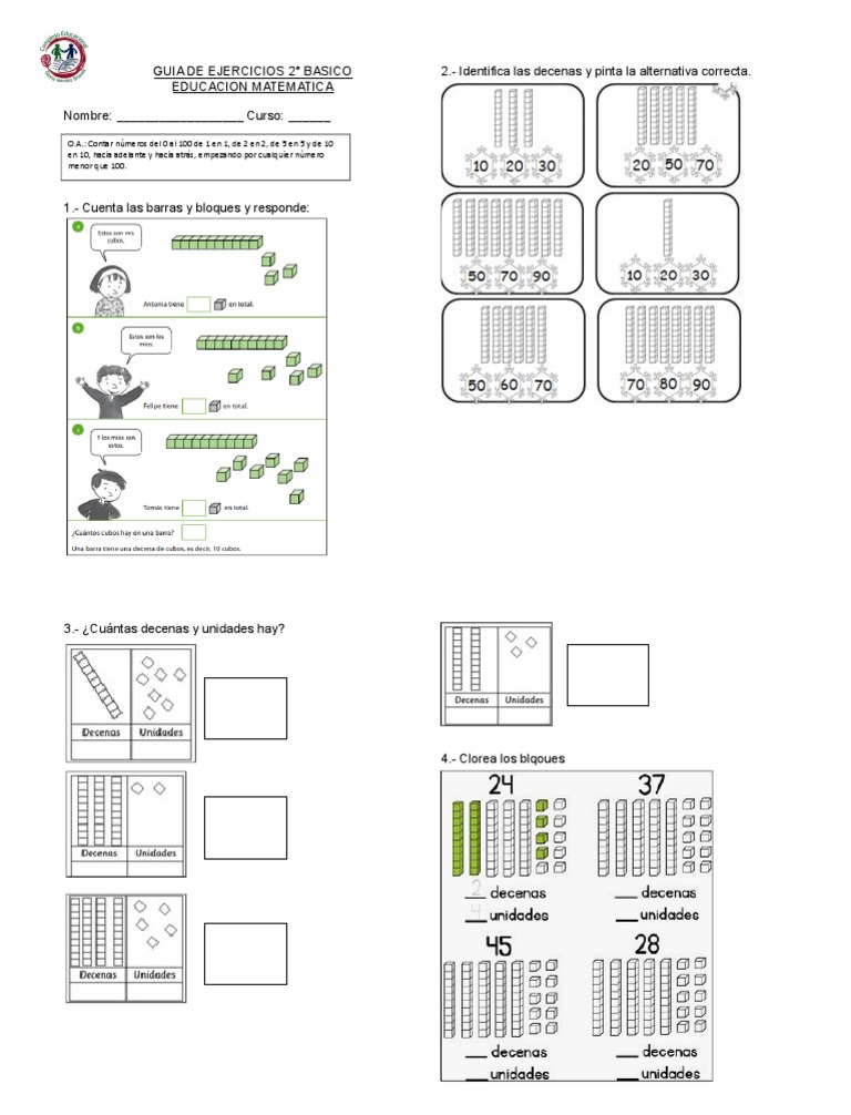 Hojas De Trabajo Con Bloques De Decenas Y Unidades Decenas Y Unidades