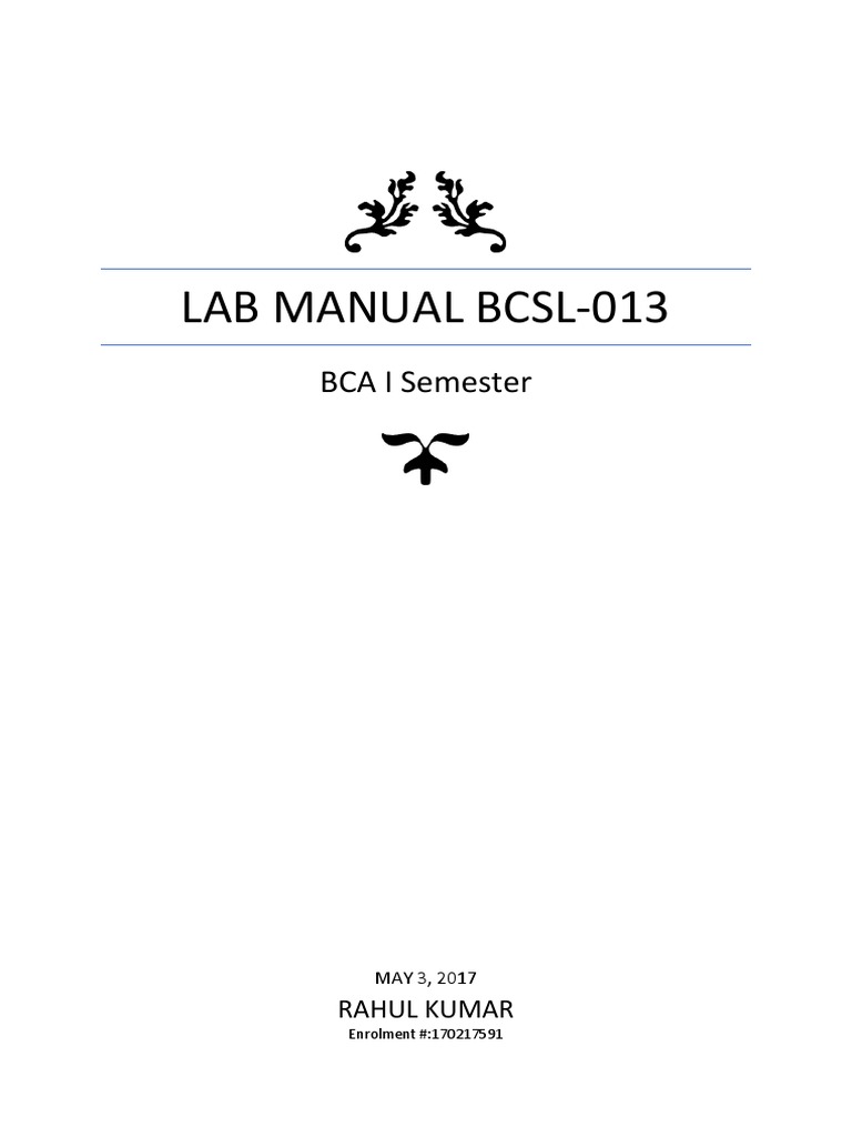 BCSL 013 Lab Manual | PDF | Microsoft Excel | Spreadsheet