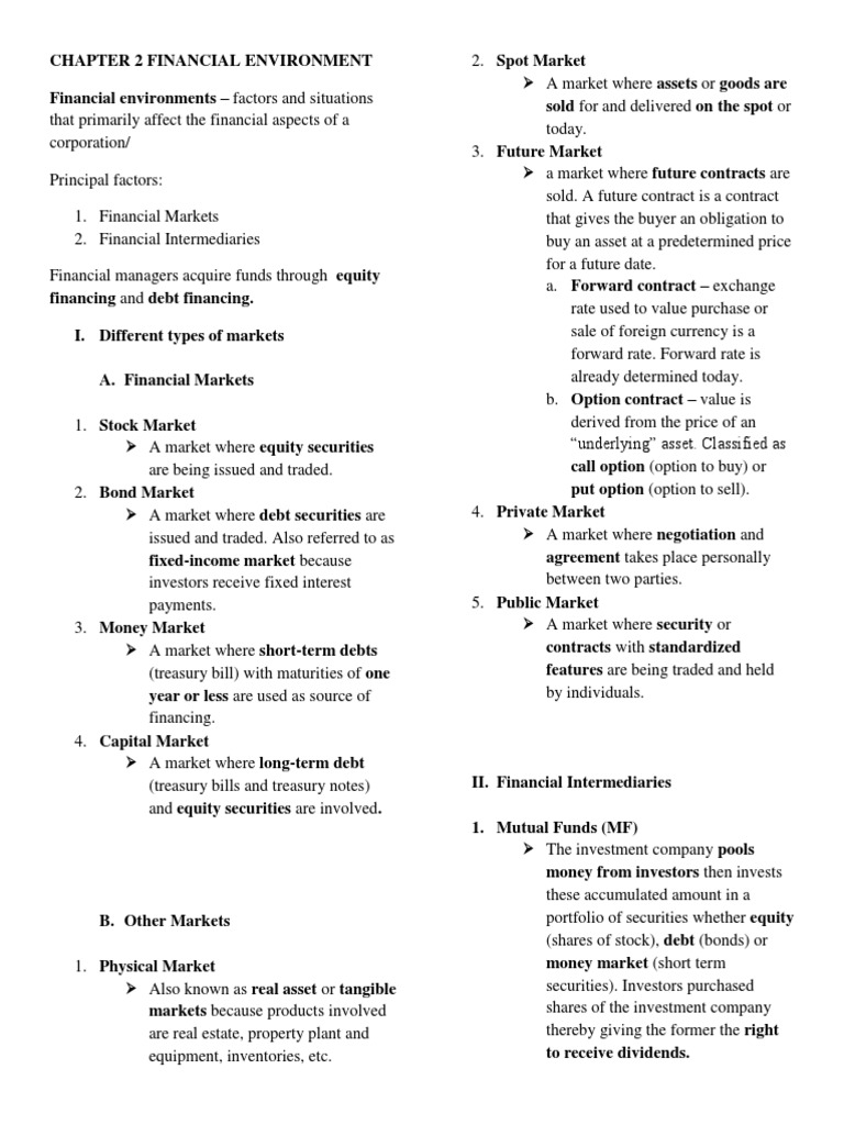 Chapter 2 Financial Environment | PDF | Financial Markets | Stocks