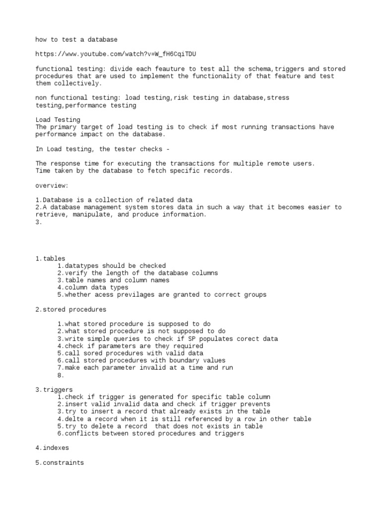 Database Testing | PDF | Table (Database) | Databases