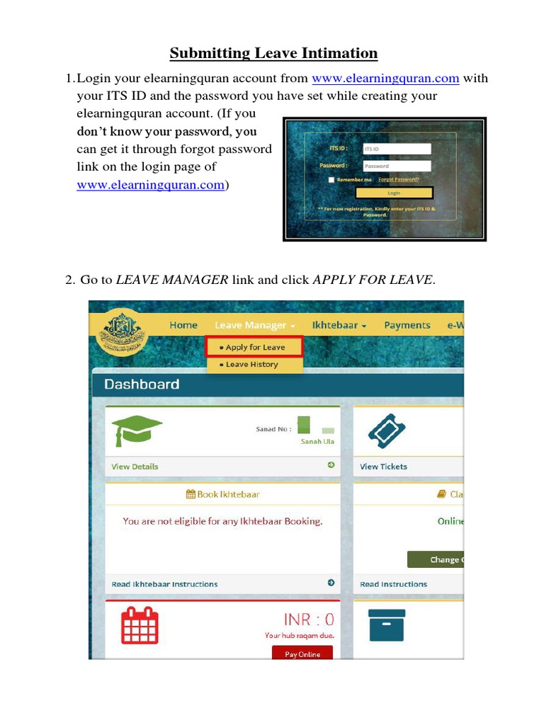 Submitting Leave Intimation | PDF