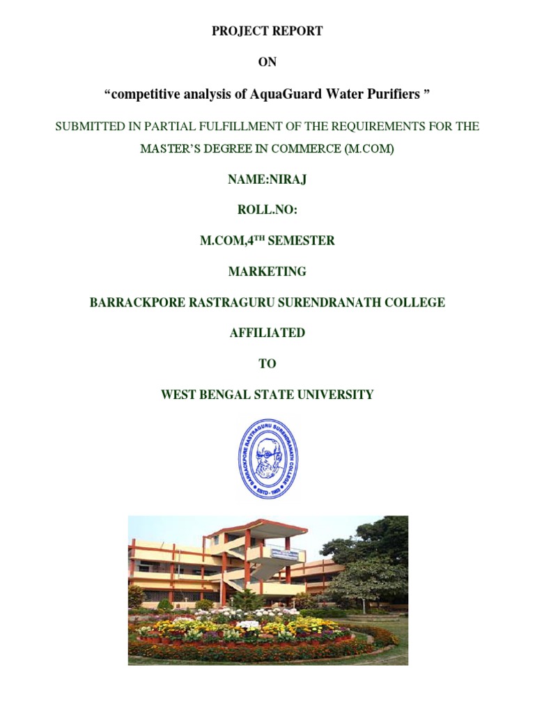 Competitive Analysis of AquaGuard | Download Free PDF | Drinking Water ...