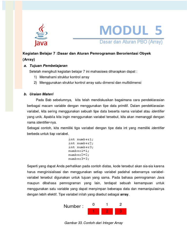 Modul Pertemuan 7 Array | PDF