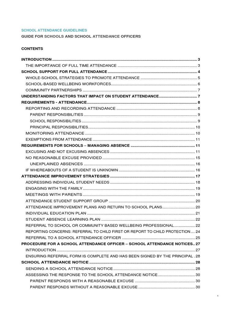 Schools Attendance: Guide For and School Officers | PDF | Teachers ...