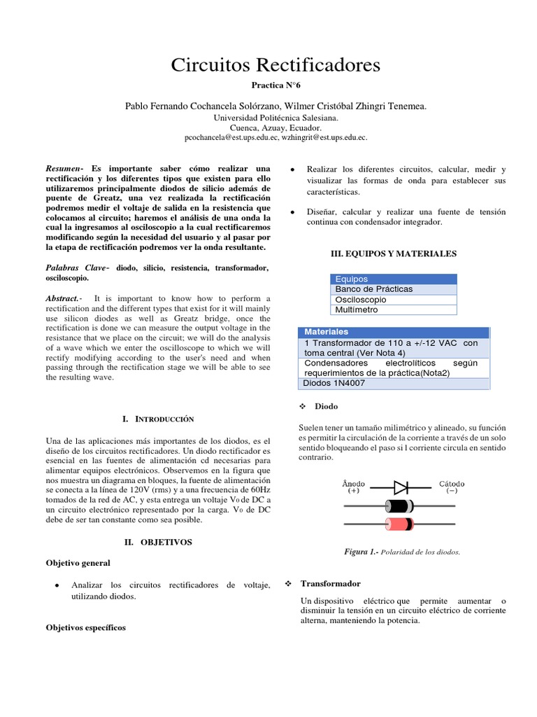 Circuitos Rectificadores | PDF | Rectificador | Diodo