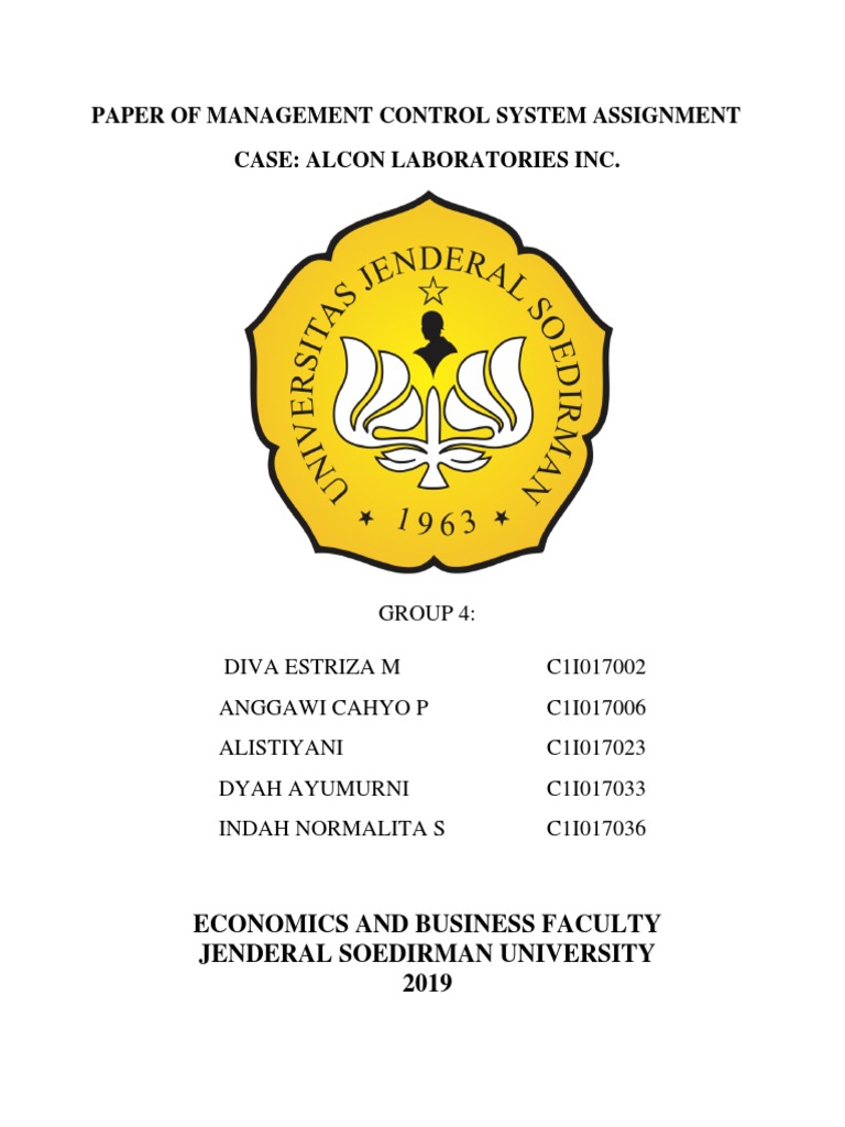 Paper of Management Control System Assignment | PDF | Pharmaceutical ...