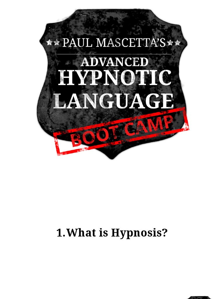 Advanced Hypnotic Language Bootcamp PDF | PDF | Hypnosis | Neuro ...