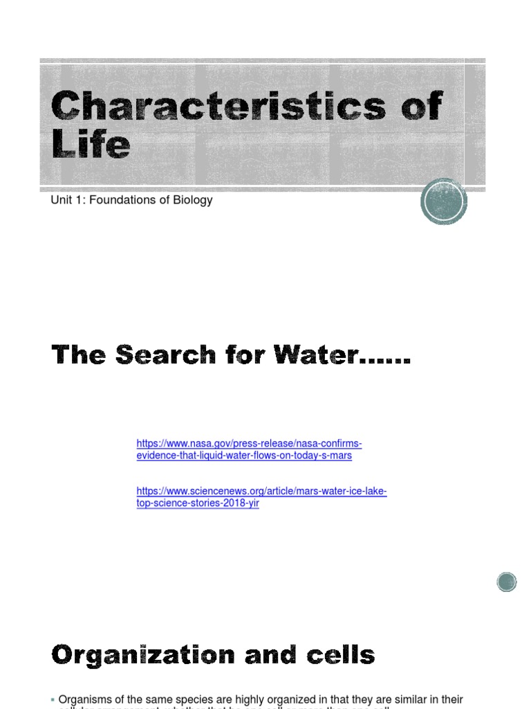 Biology Foundations: Life Characteristics | PDF