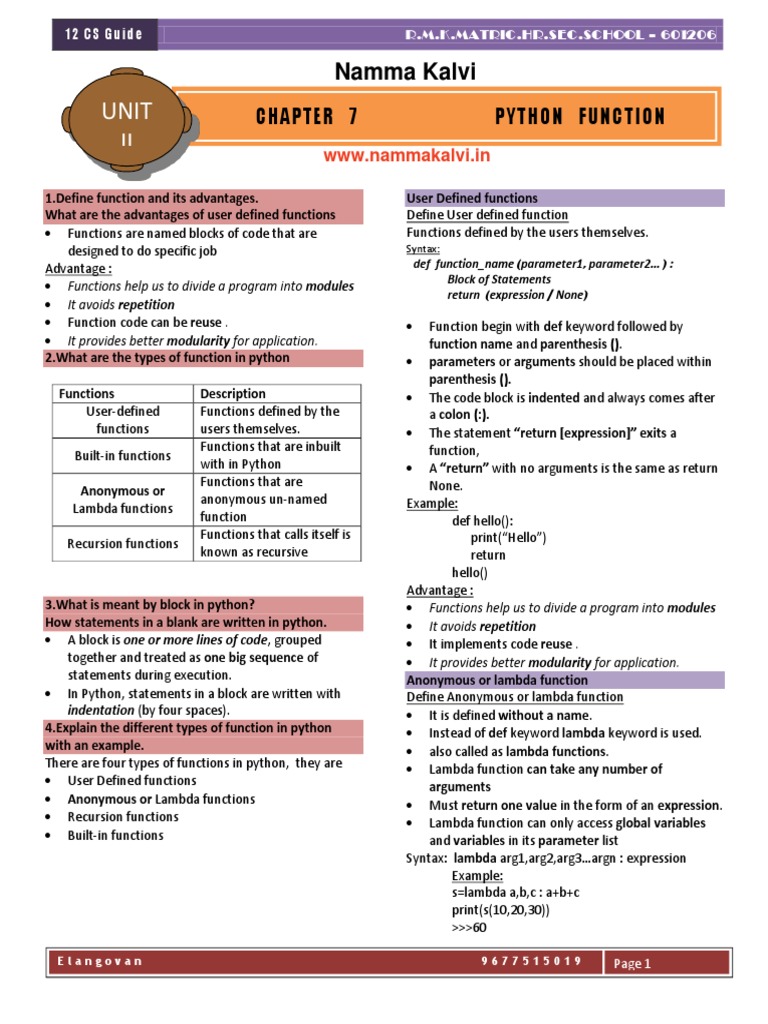 Namma Kalvi 12th Computer Science Chapter 7 and 8 Notes em 215067 | PDF ...