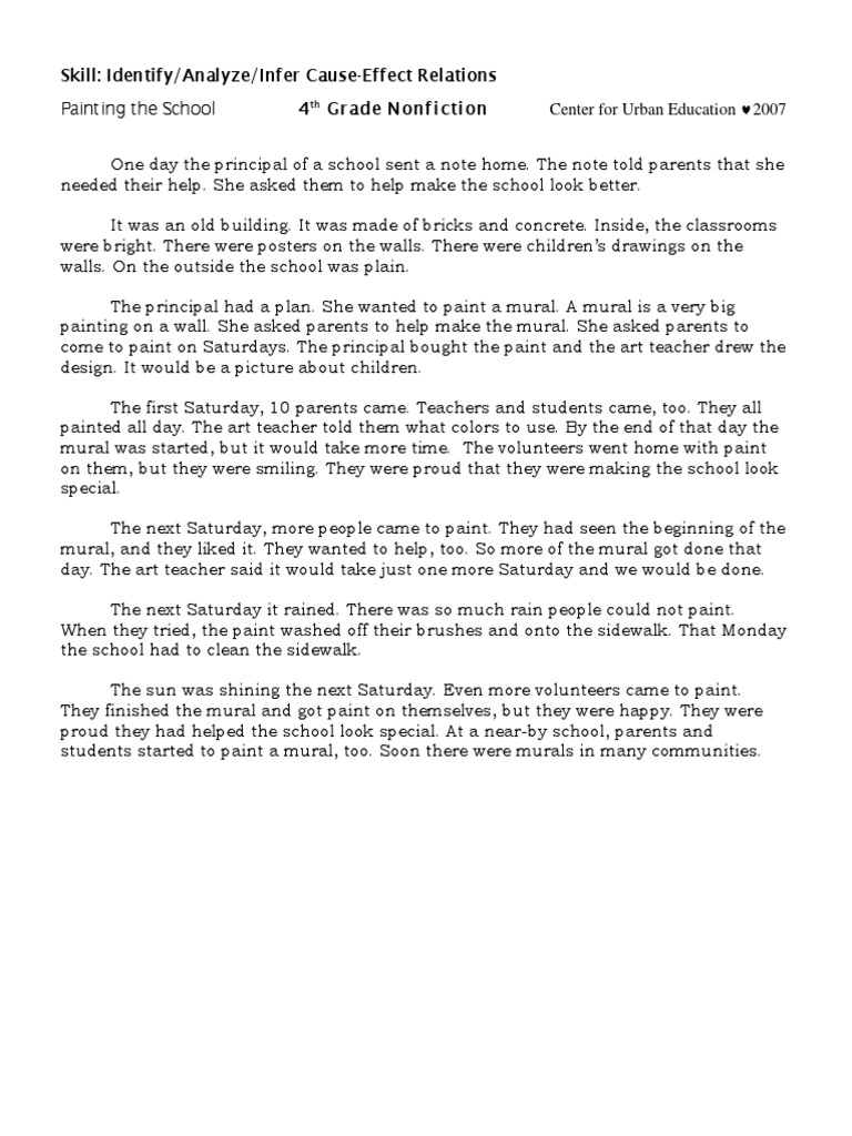 4th Grade Cause-Effect Mural Project | PDF | Mural | Newspapers