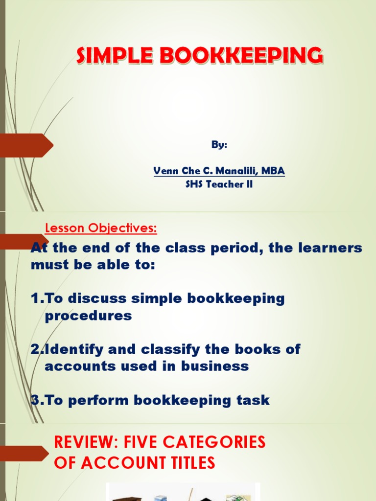 Simple Bookkeeping in Entrepreneurship | PDF | Debits And Credits | Services (Economics)