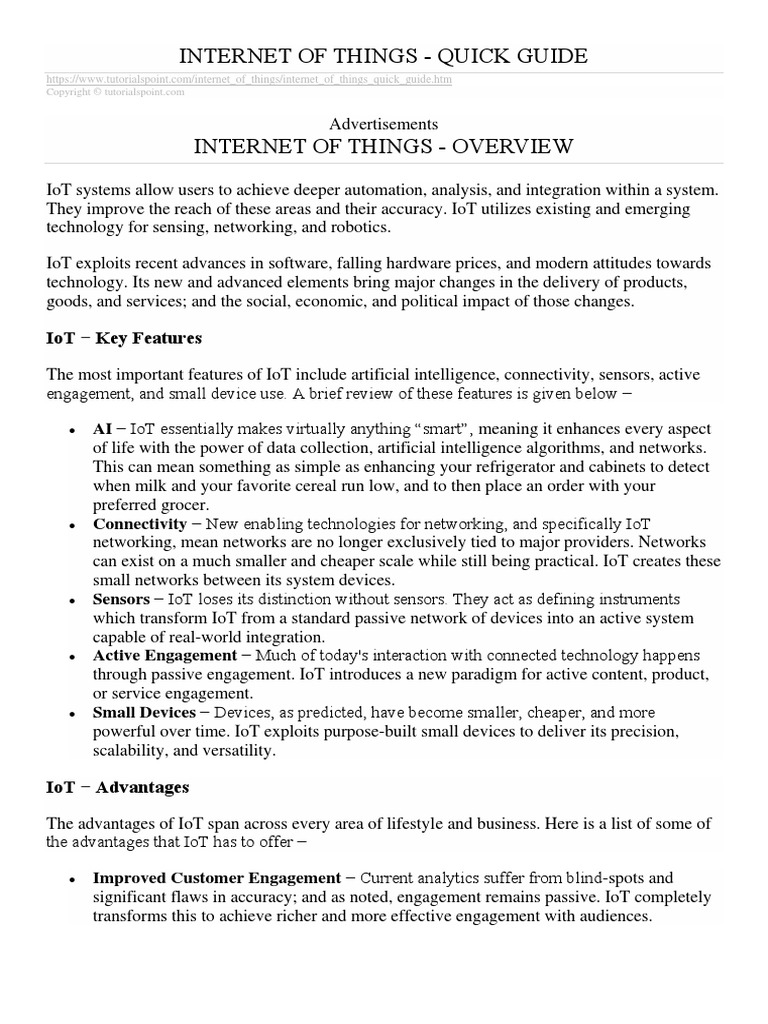 Internet of Things Tutorial | PDF | Internet Of Things | Environmental ...