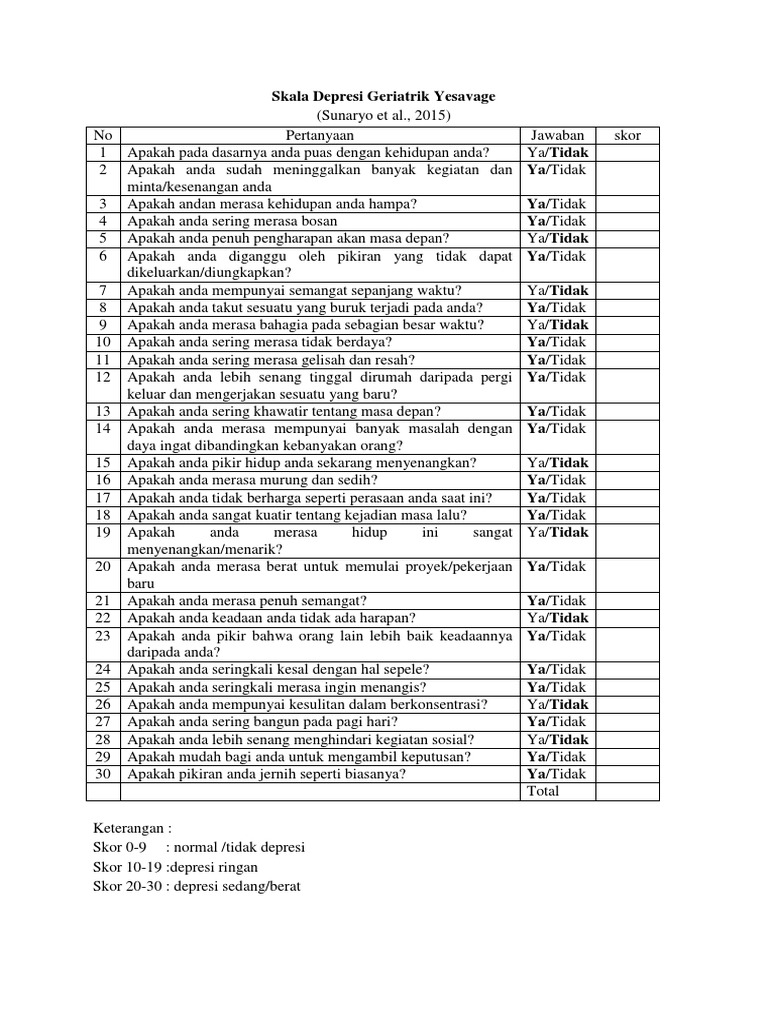 Geriatric Anxiety Inventory | PDF