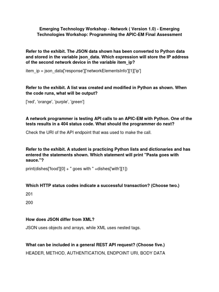 Emerging Technology Workshop COLA | Download Free PDF | Application Programming Interface | Json