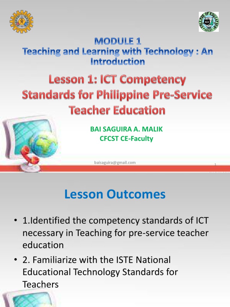 Lesson 1-ICT Competency Standards For Philippine Pre-Service Teacher ...