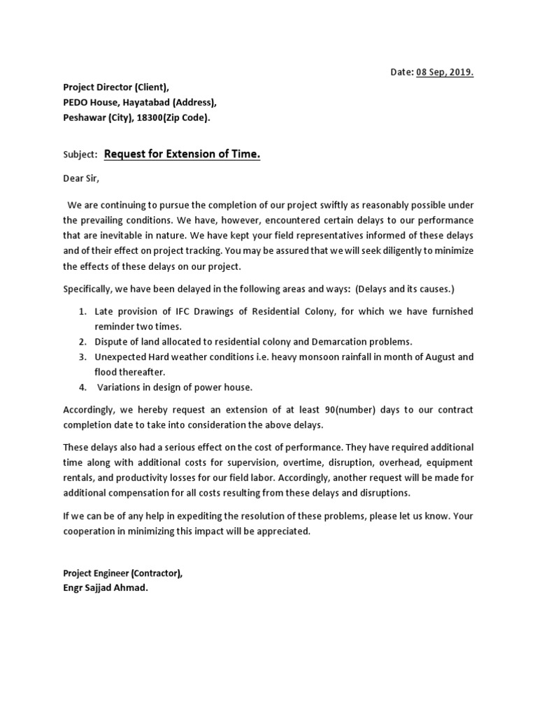 Request For Extension of Time | PDF