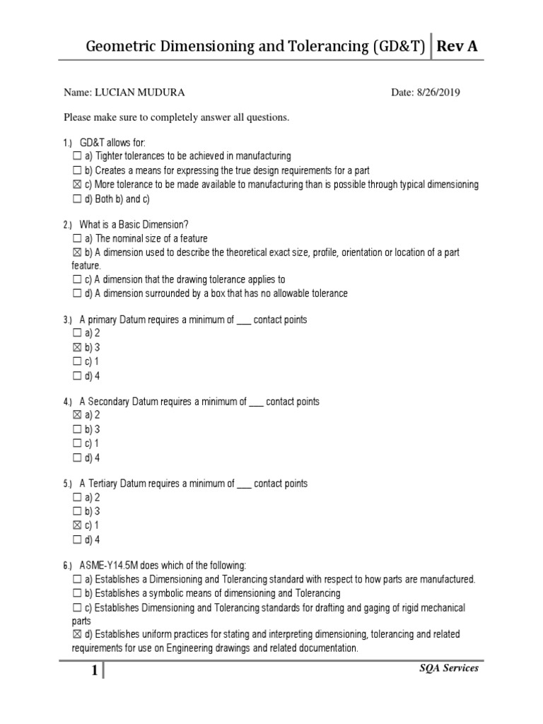 GD&T - Test rev1 | Engineering Tolerance | Engineering