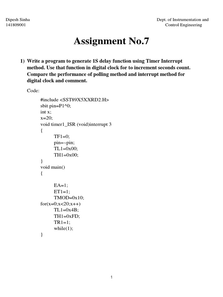 Interrupt-Based Digital Clock and Serial Communication Programs Using ...
