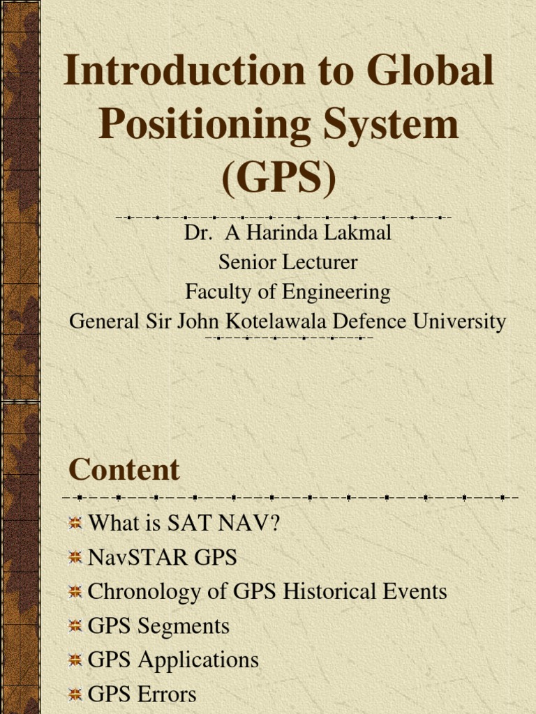 Introduction to GPS Technology | PDF | Global Positioning System ...