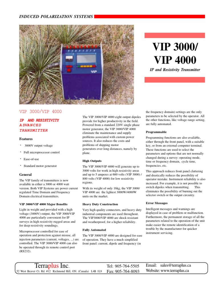 VIP 3000/ VIP 4000: Terra Inc | PDF | Electric Generator | Volt