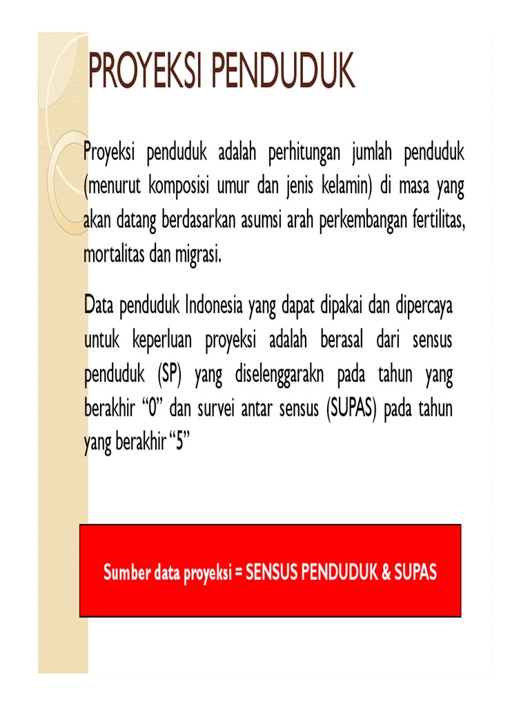 Proyeksi Penduduk | PDF