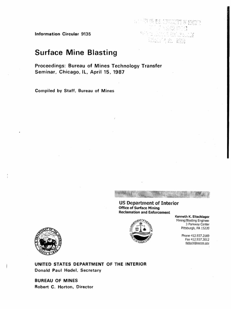 I C 9135 Surface Mine Blasting | PDF | Coal Mining | Mining