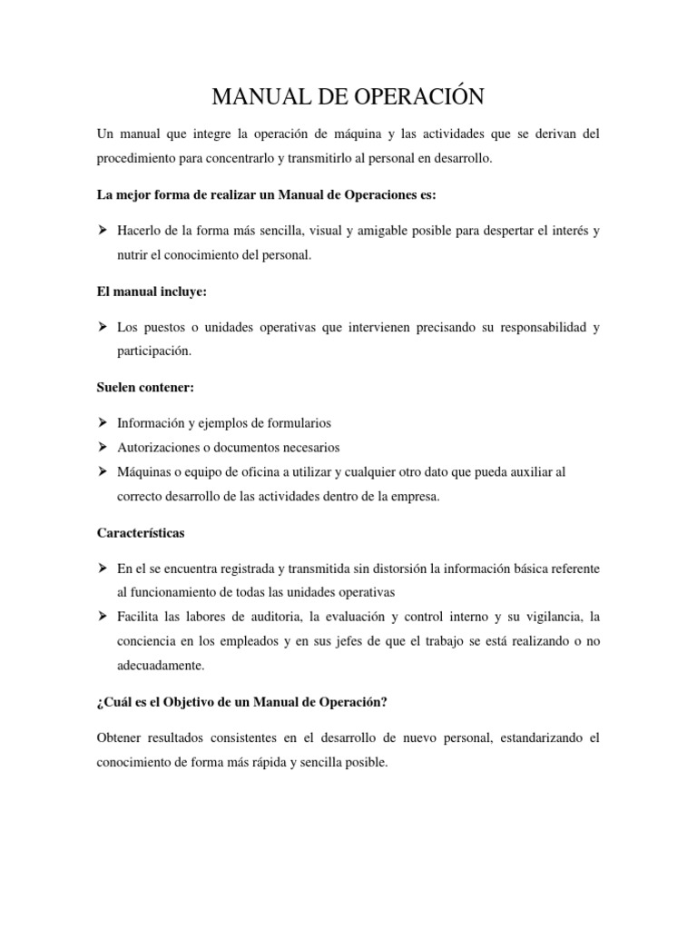 Manual de Operacion | PDF | Información | Auditoría