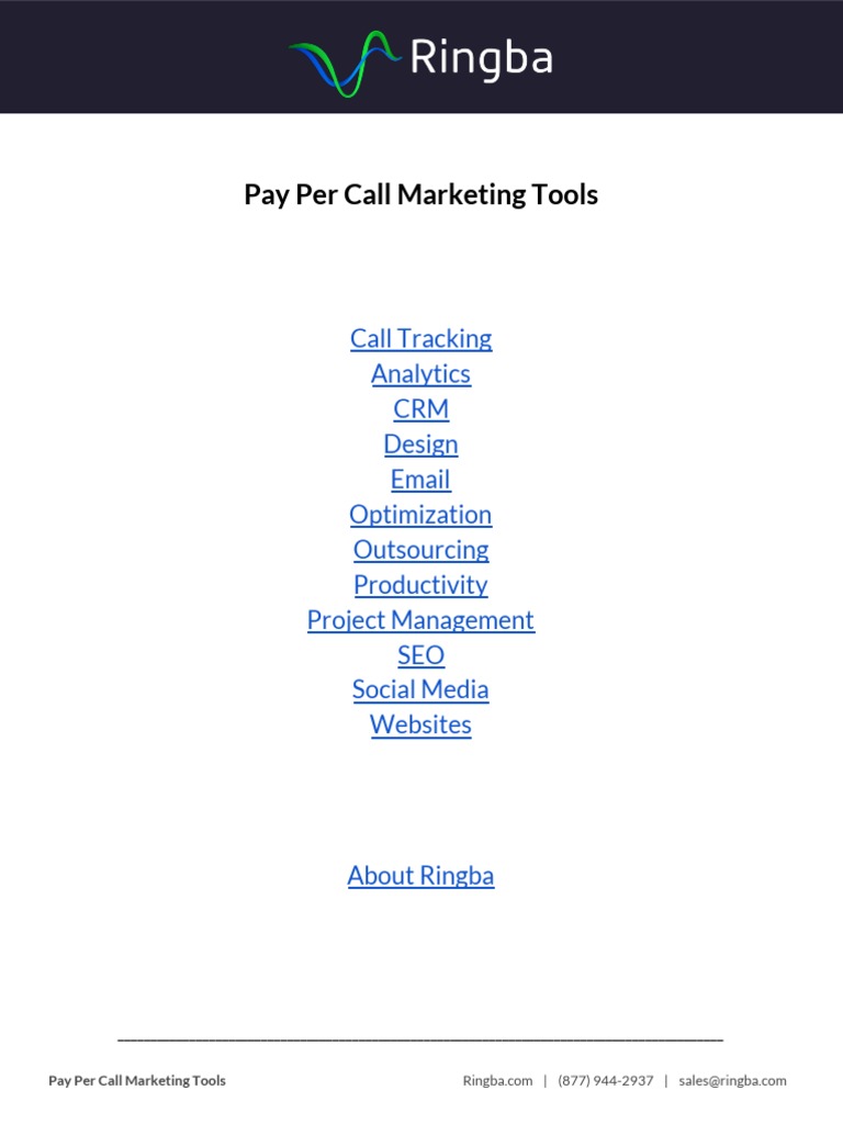 Pay Per Call Marketing Resources | PDF | Search Engine Optimization ...