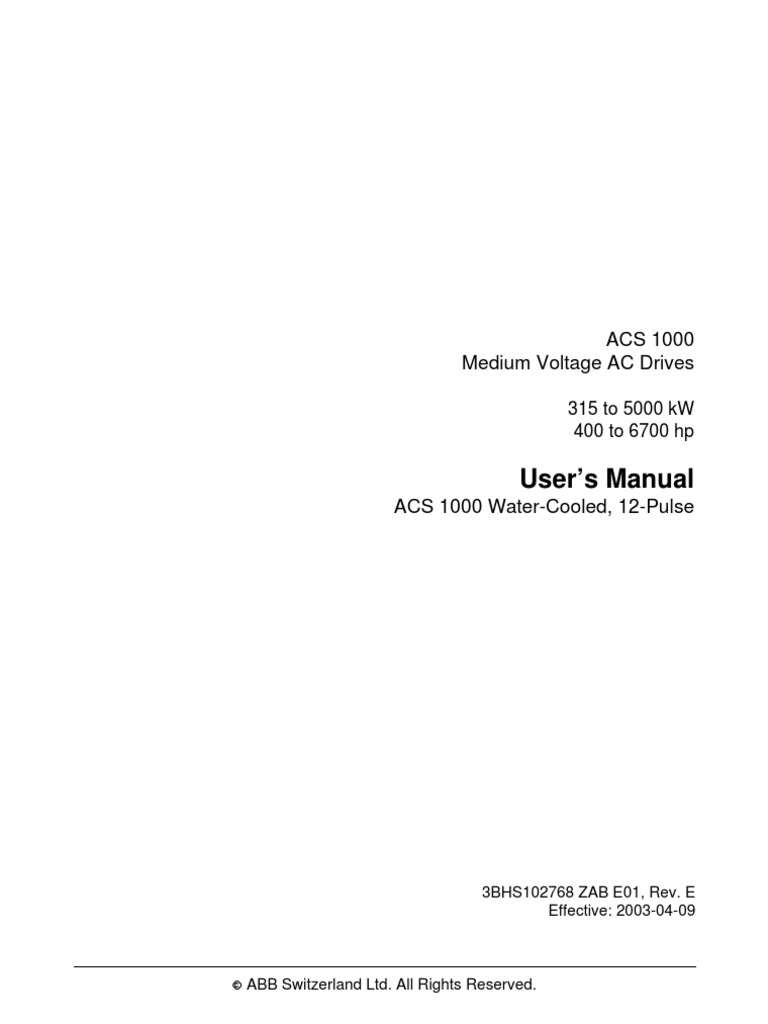 ACS 1000 User's Manual Overview | PDF | Power Inverter | Rectifier