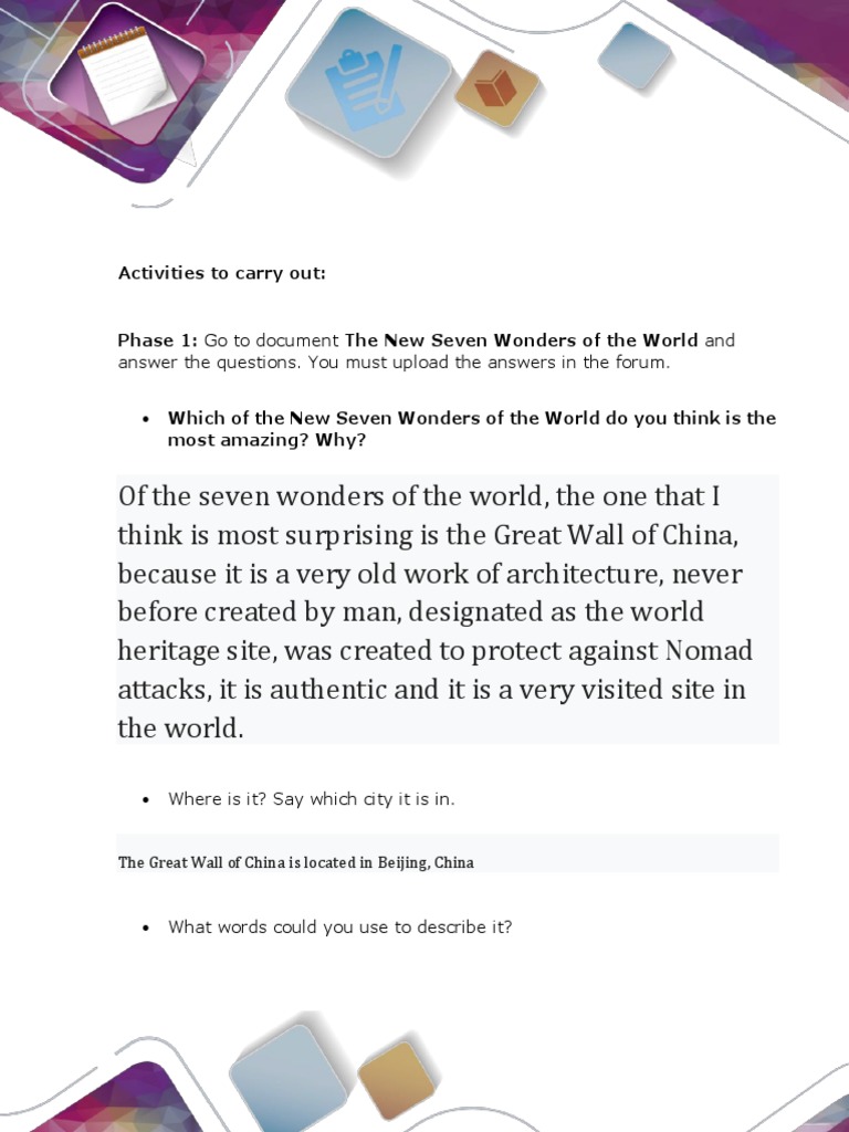 Activities To Carry Out:: Answer The Questions. You Must Upload The ...