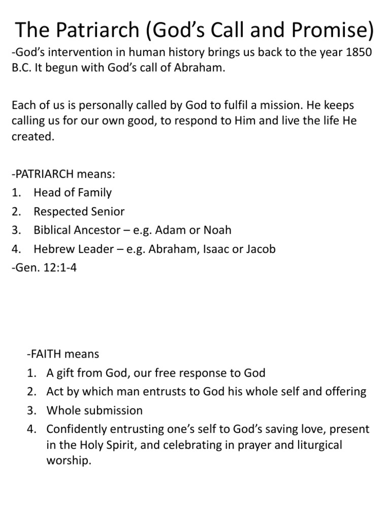 The Patriarch Gods Call and Promise | PDF | Abraham | Book Of Genesis