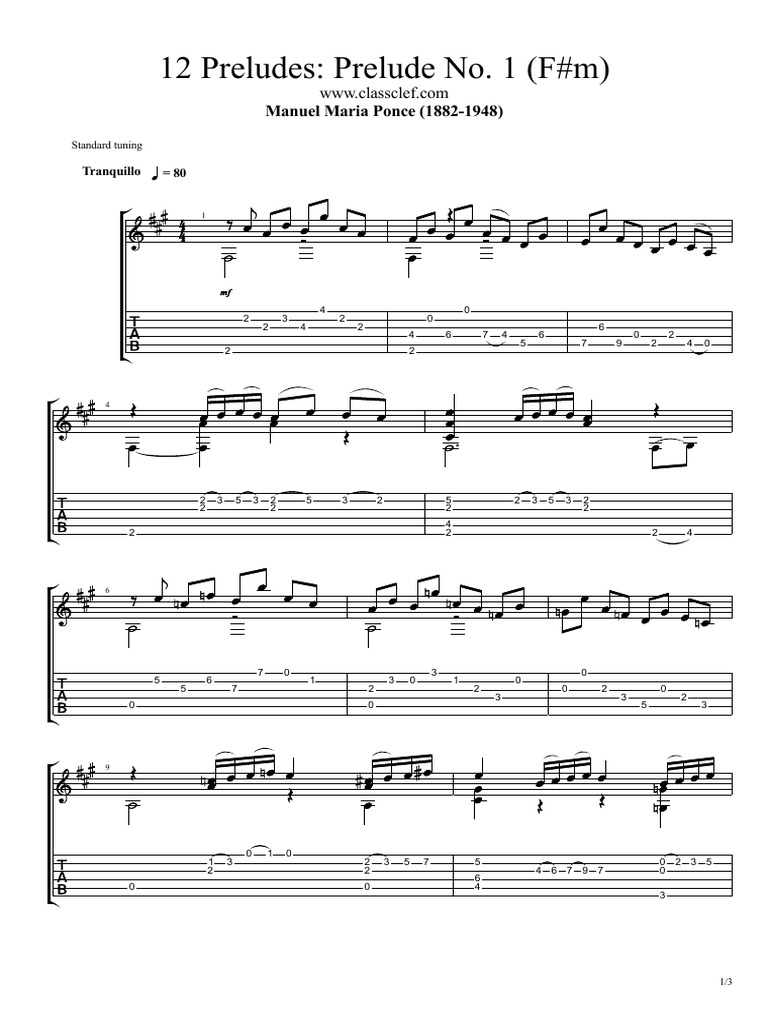 Prelude No 1 by Manuel Maria Ponce PDF | PDF