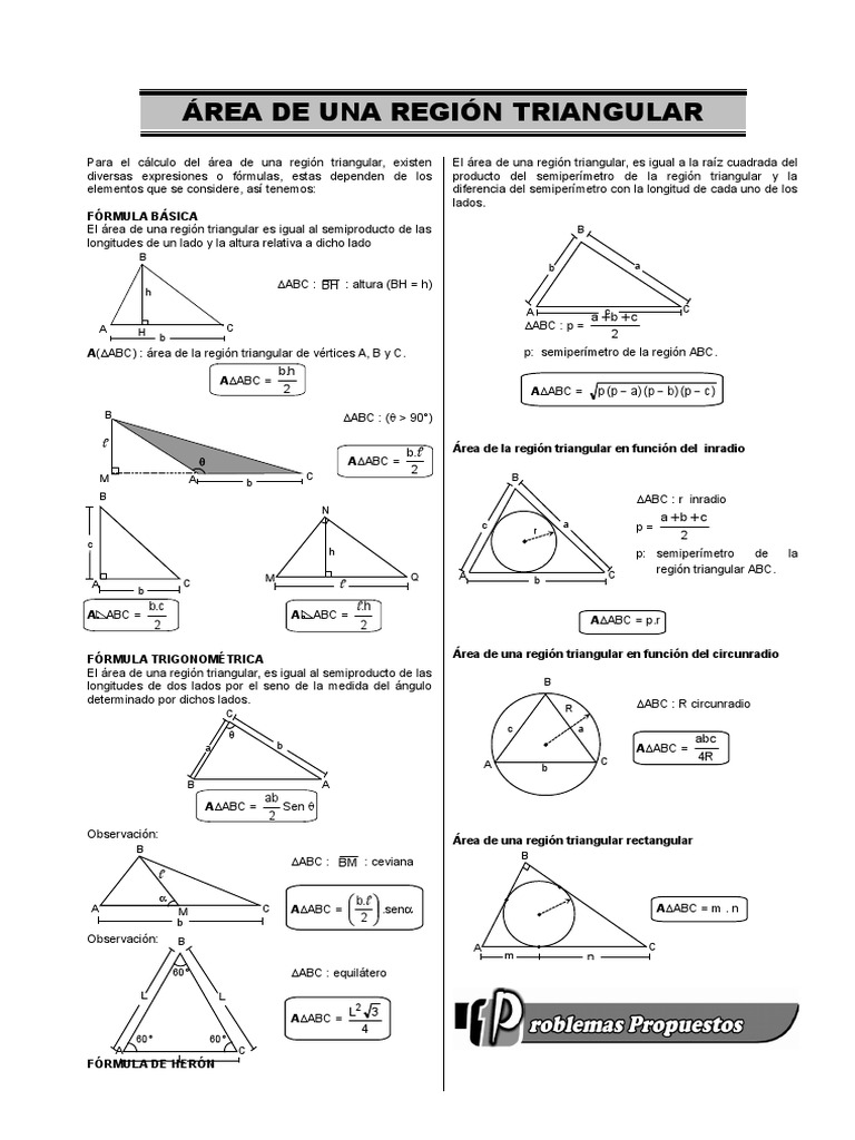 Area de Una Region Triangular | PDF | Triángulo | Geometría triangular
