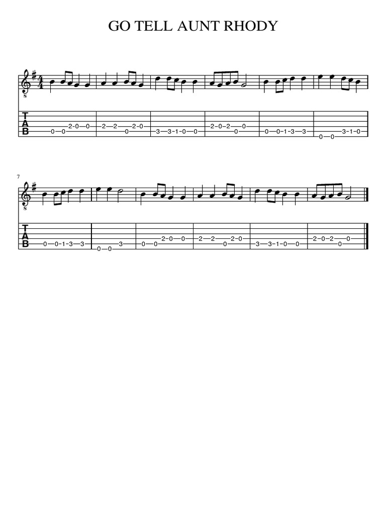 Tell Aunt Rhody | PDF