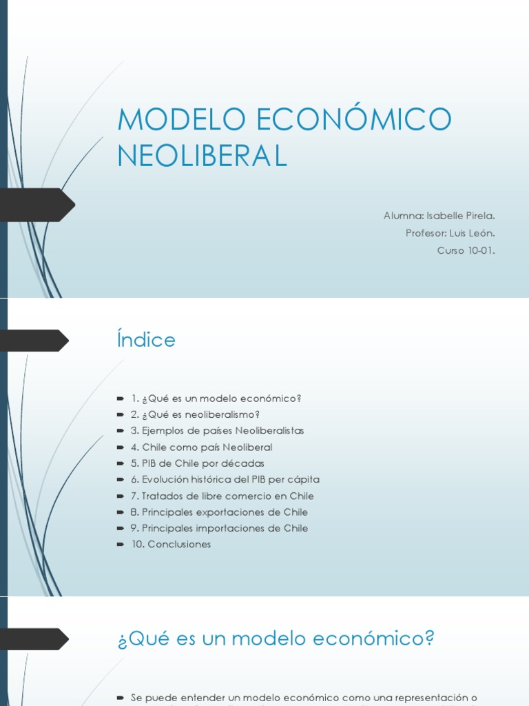 Modelo Económico Neoliberal | PDF | Neoliberalismo | Chile