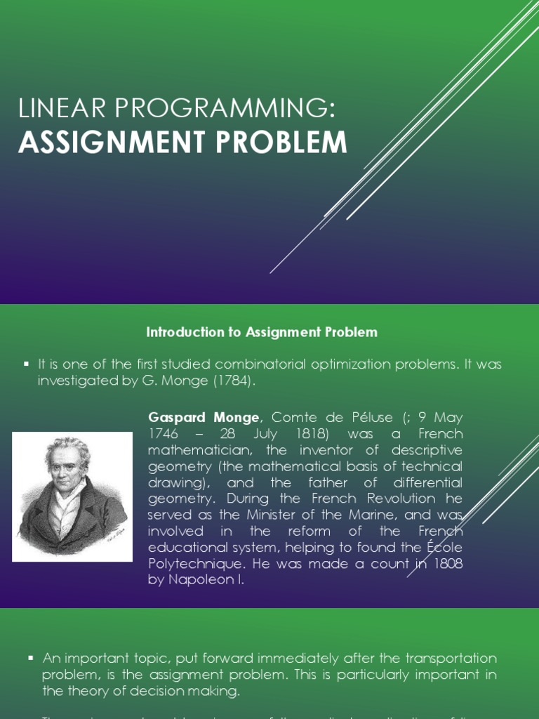 Assignment Problem | PDF | Matrix (Mathematics) | Mathematical Optimization