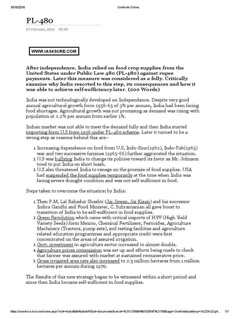 PL 480 | PDF | Food Security | Agriculture