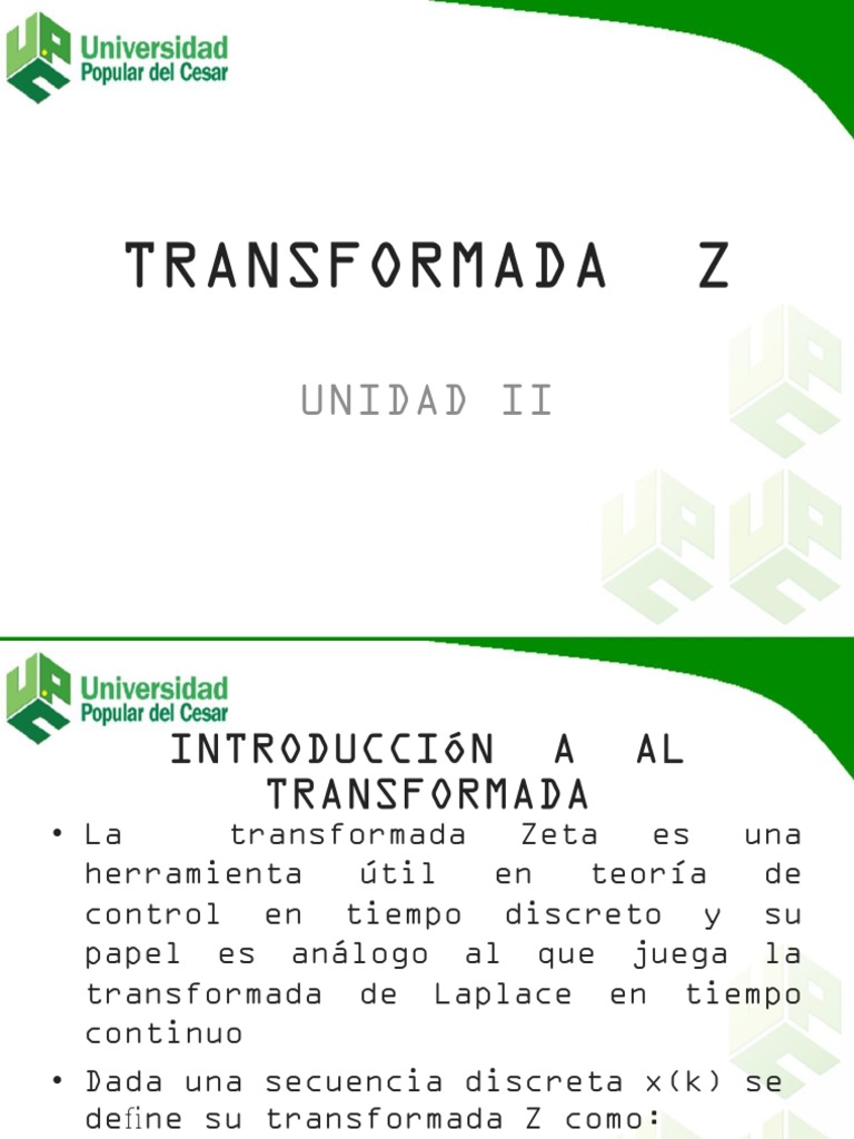 Transformada Z 2019 | PDF | Muestreo (procesamiento de señal) | Ecuaciones