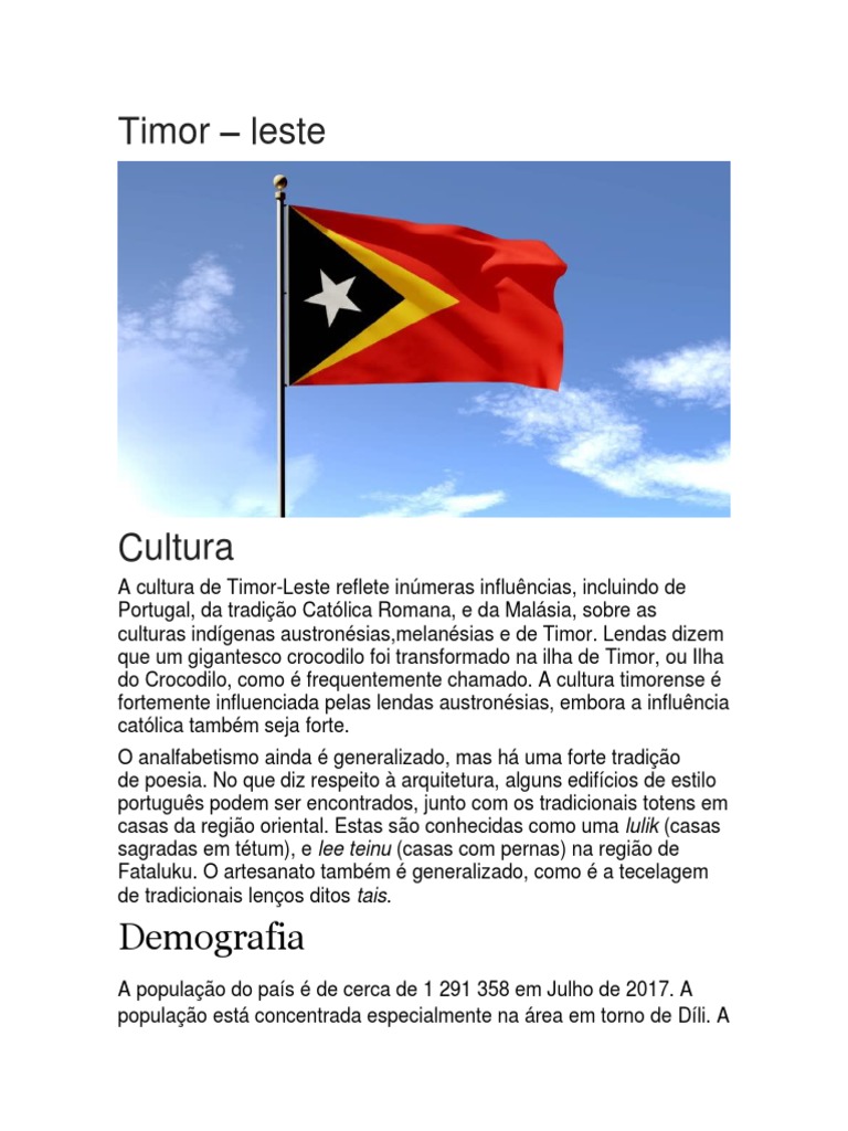 Timor | PDF | Timor Leste | Alimentos