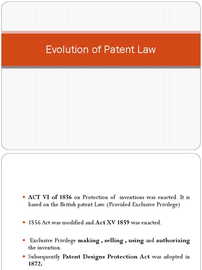 History of Patent Law | PDF | Patent | Patent Infringement