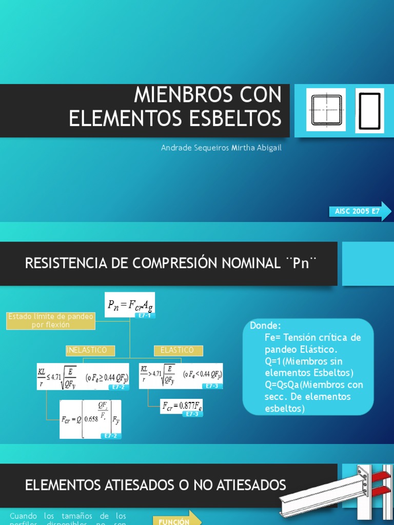 Resistencia de Miembros Esbeltos | PDF | Pandeo | Ingeniería estructural
