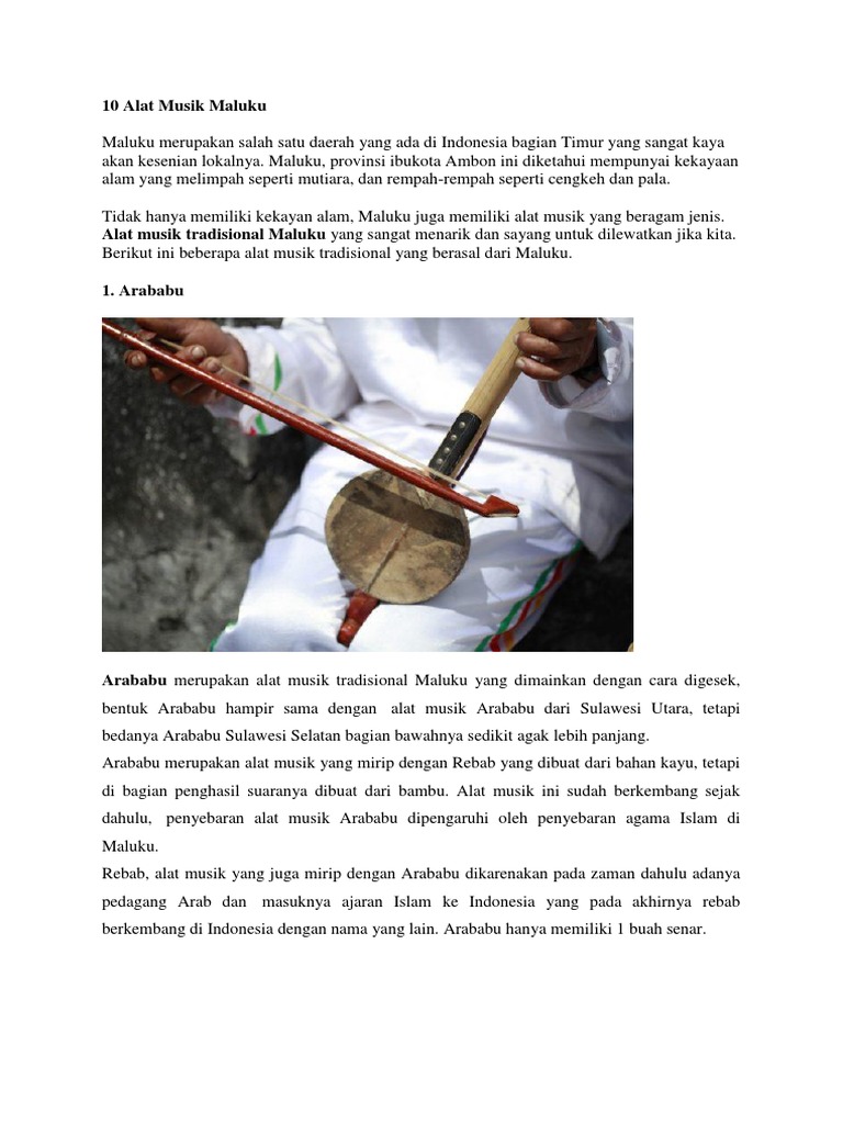 10 Alat Musik Maluku Tenggara 2019 | PDF