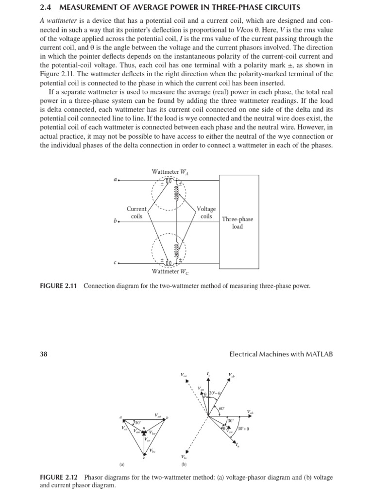 2.4 Measurement of Average Power in Three-Phase Circuits: I I I I | PDF ...