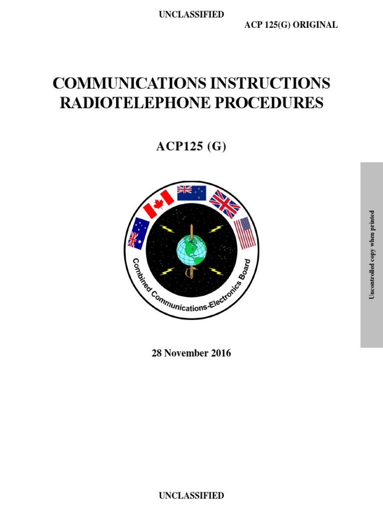 Communications Instructions Radiotelephone Procedures: ACP125 (G) | PDF ...