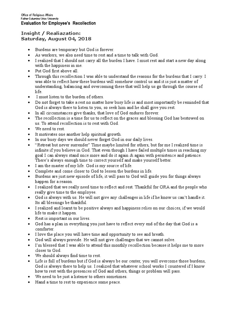 Employee Recollection Insights | PDF