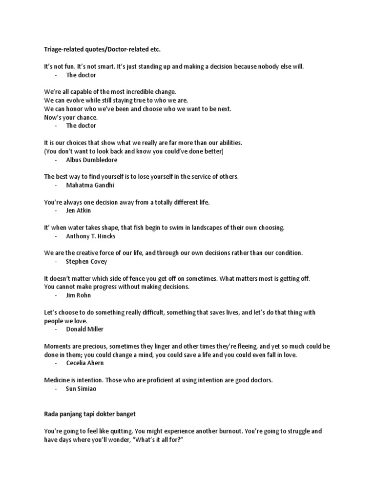 Triage Related Quotes | PDF