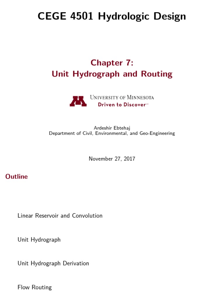 Unit Hydrograph and Routing | PDF | Discharge (Hydrology) | Matrix ...