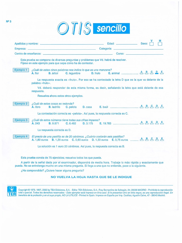 Otis Sencillo - Prueba | PDF