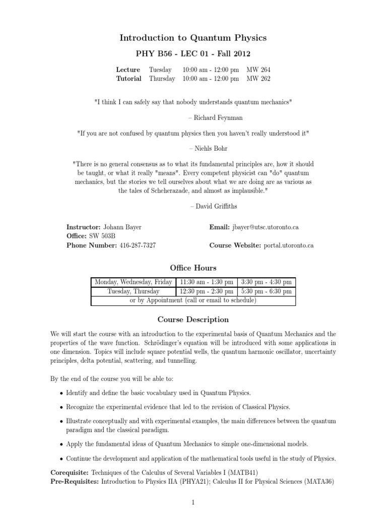 Introduction to Quantum Physics | PDF | Quantum Mechanics | Test ...
