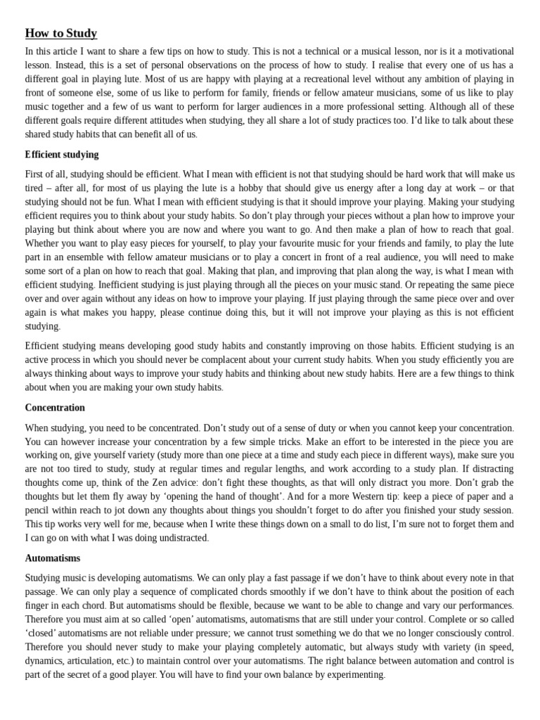 How To Study: Efficient Studying | PDF | Sheet Music | Thought